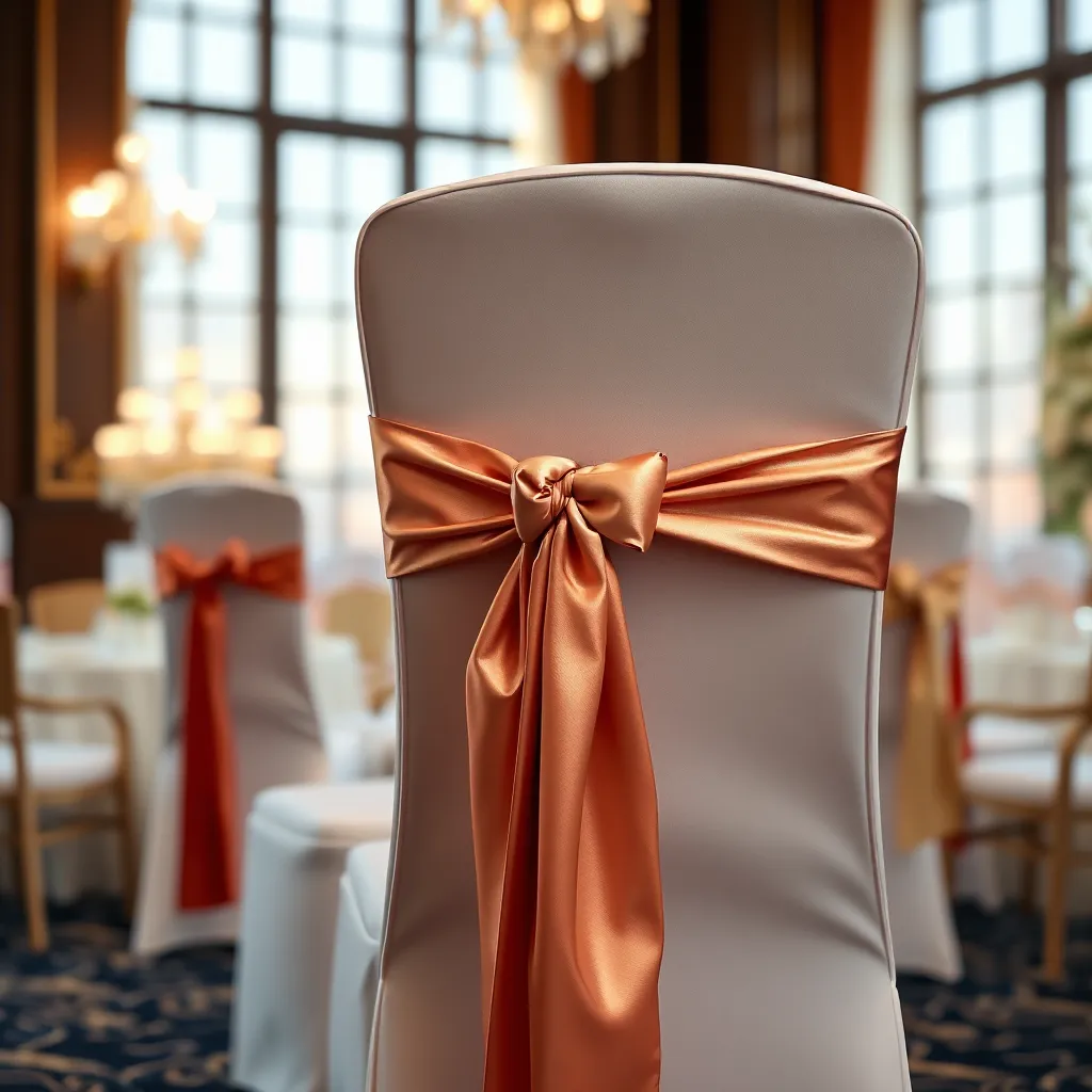 The Charm of Rose Gold Spandex Chair Sashes